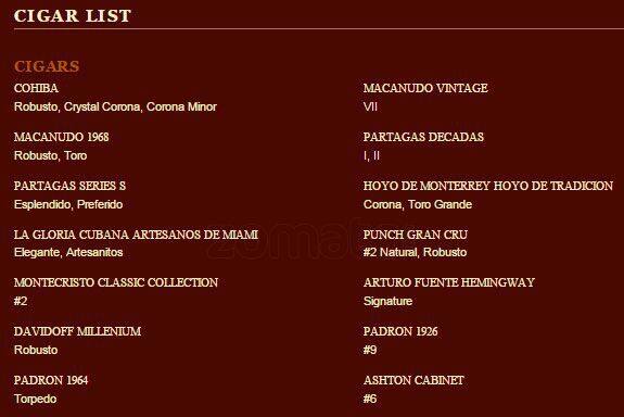 Menu at Bohanan’s restaurant, San Antonio