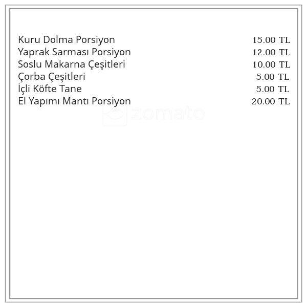 Menu at Aladdin İstanbul Restaurant, Istanbul