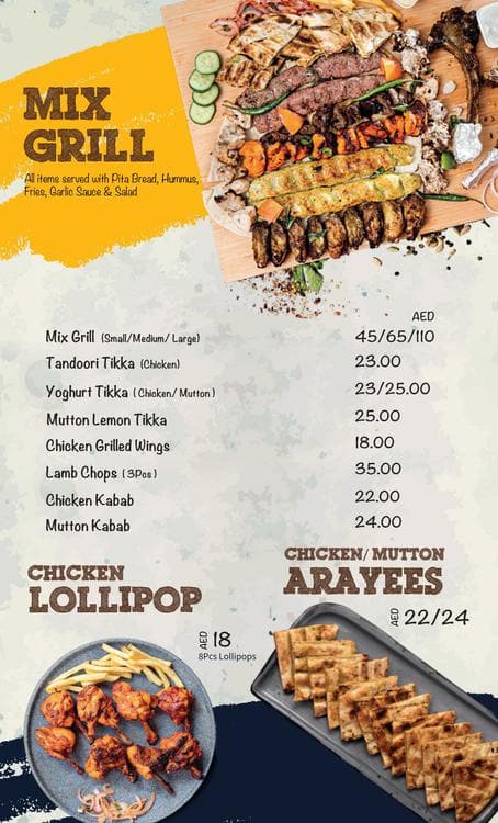Menu of Teeffee, Al Karama, Dubai