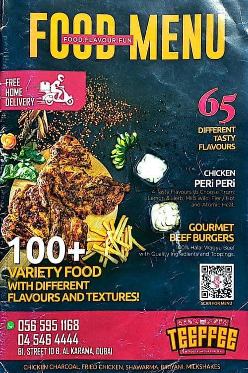 Menu of Teeffee, Al Barsha, Dubai