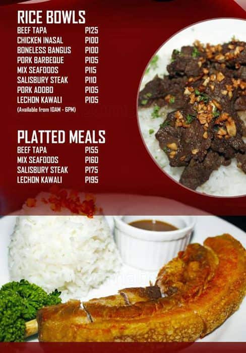Menu at Tycoon Bar and Restaurant, Manila
