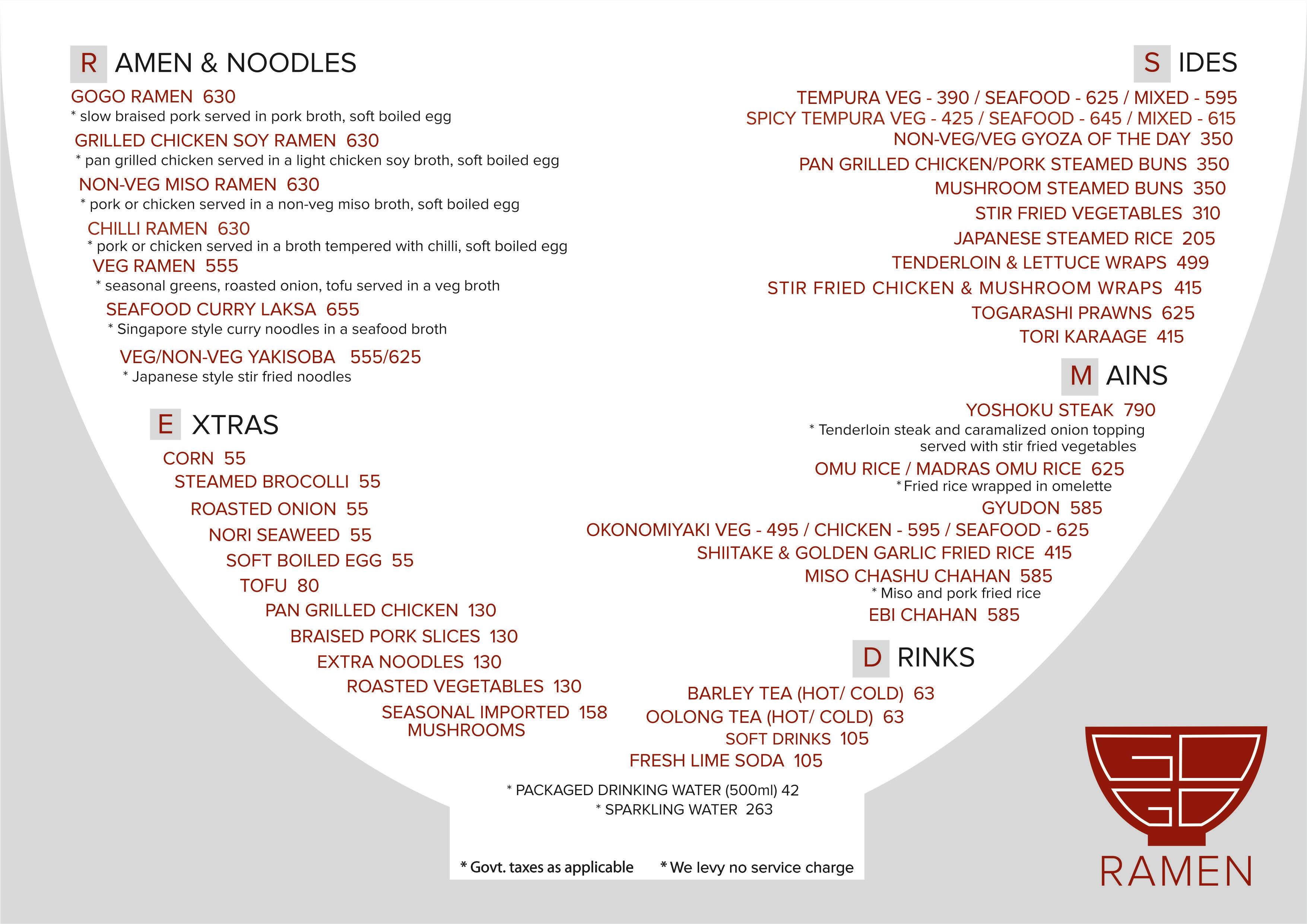 GoGo Ramen menu, Menu restauracji GoGo Ramen, Alwarpet, Chennai - Zomato