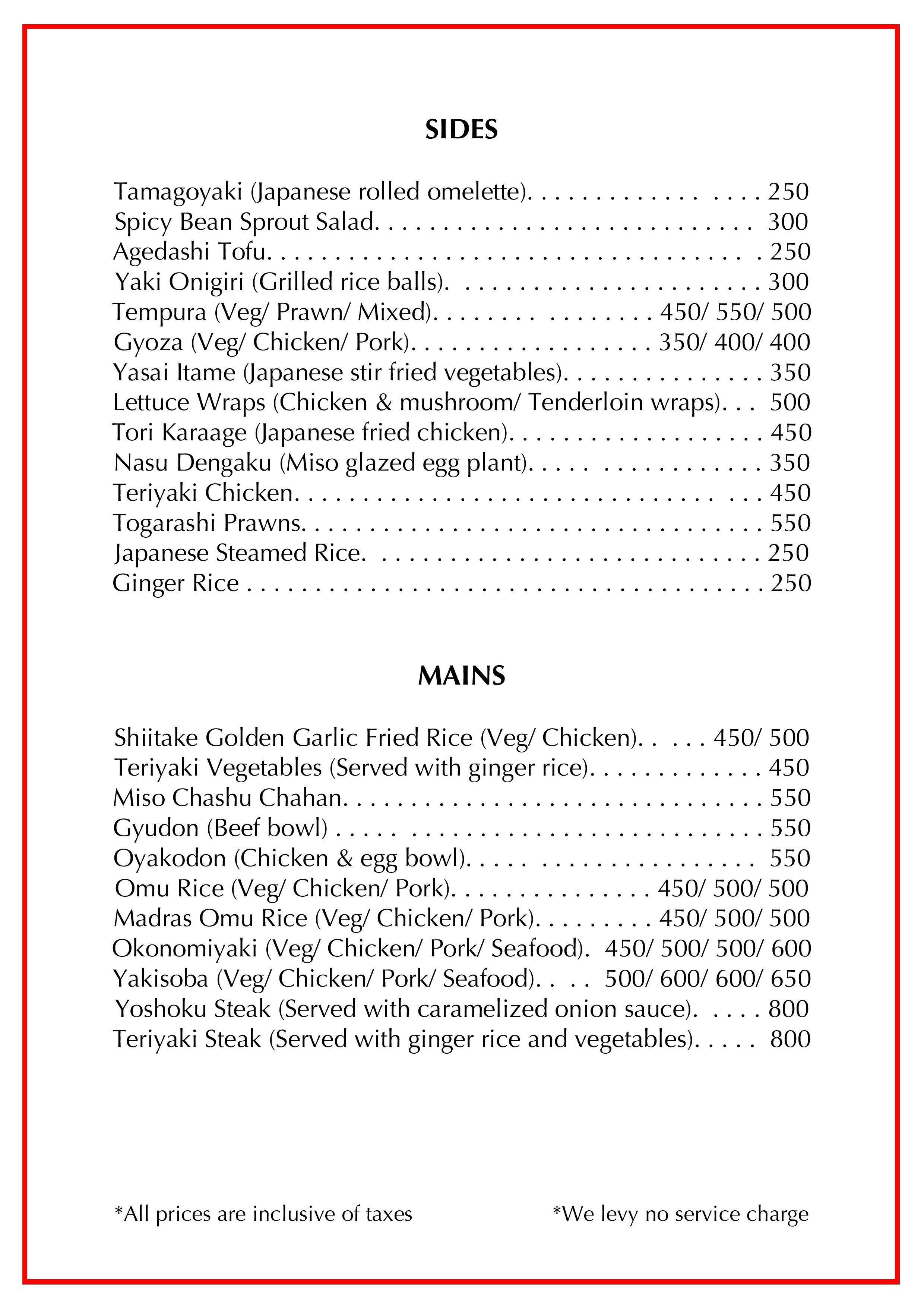 Menu at GOGO Ramen, Chennai, 283