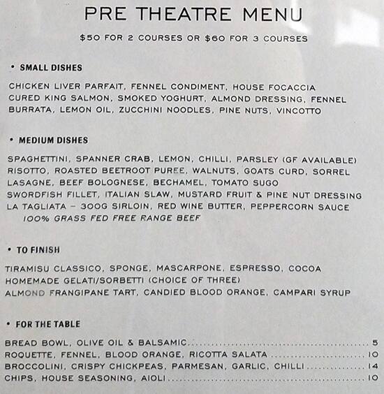 Menu at Fatto Bar & Cantina, Melbourne