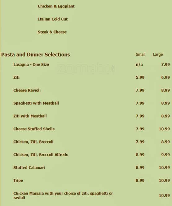 Menu at Meridian Food Market restaurant, Boston, 121 Meridian St