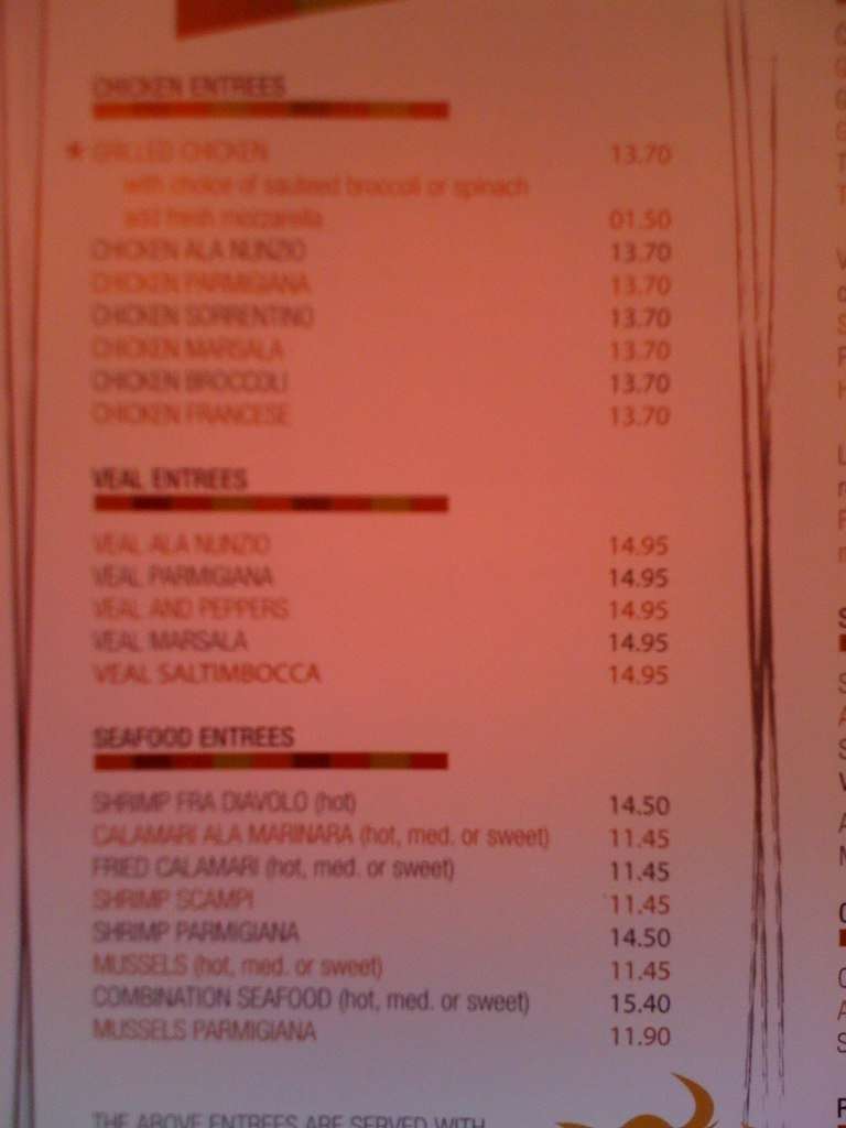 Menu at Nunzio's Pizza MX pizzeria, Scotch Plains