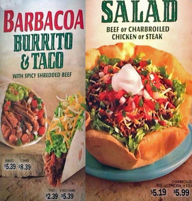 Menu at Green Burrito fast food, Santa Rosa, Industrial Drive