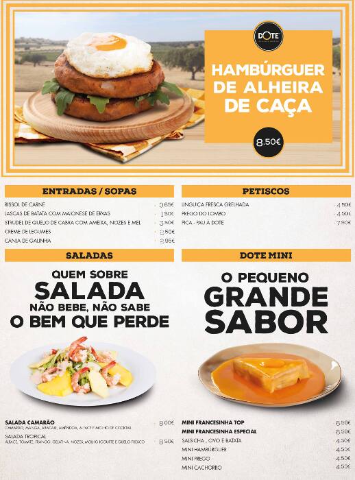 Dote a Lisboa: Foto del Menu con Prezzi - Zomato Portogallo