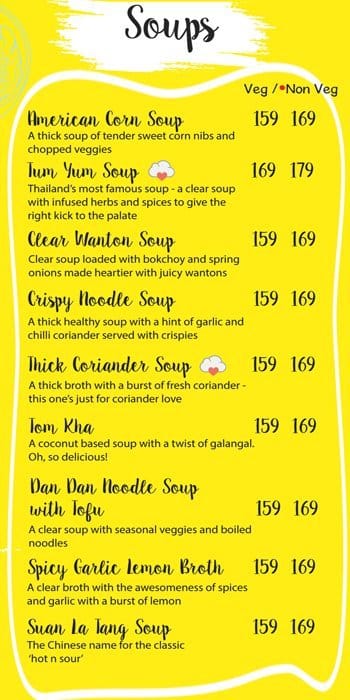 Menu of Cloud Kitchen, Hazra, Kolkata