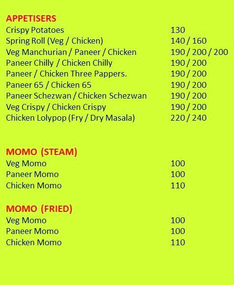 Menu of King's Joy, Fatima Nagar, Pune