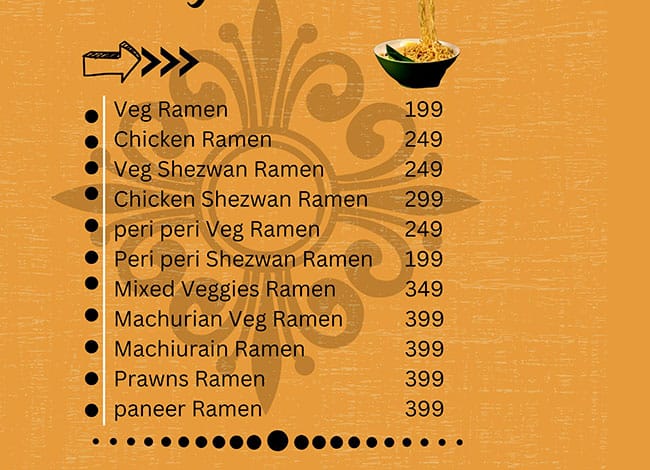 Menu of Sugoi Ramen, Mahakali, Mumbai
