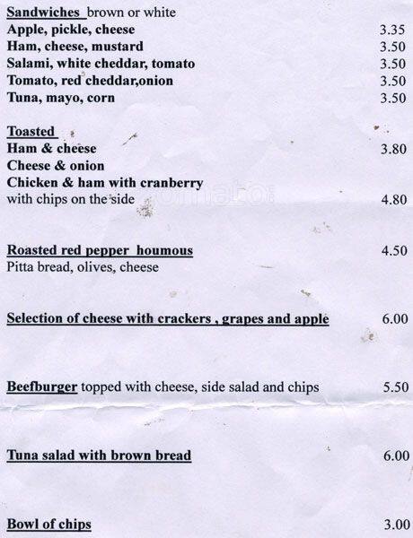 Menu at The Grapes SW18 pub & bar, London, 39 Fairfield St