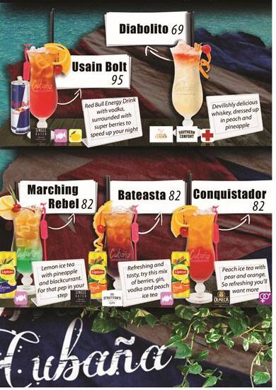 Menu at Cubaña Fourways pub & bar, Randburg, Cedar Rd