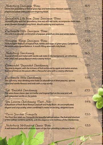 Menu at Cubaña Fourways pub & bar, Randburg, Cedar Rd