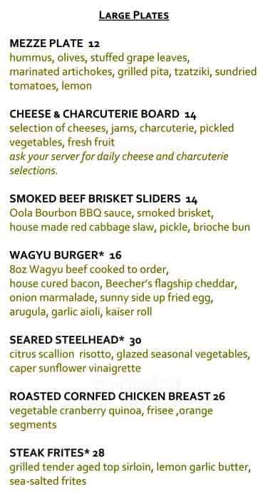 Menu at Cypress Lounge & Wine Bar, Bellevue