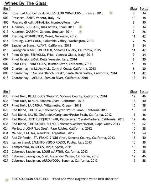 Menu at Mimosa Grill restaurant, Charlotte, 327 S Tryon St