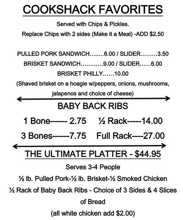 Menu at Big Boar Barbecue and Catering, West Salem