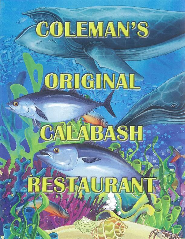 Menu at Coleman's Original Calabash restaurant, Calabash