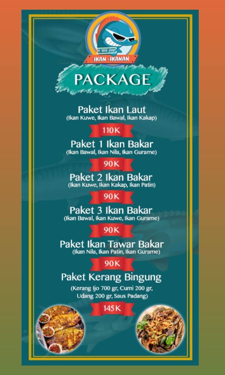 Menu at Ikan Ikanan restaurant, Central Jakarta