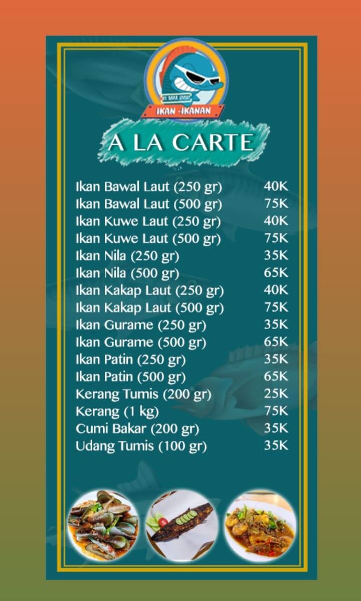 Menu at Ikan Ikanan restaurant, Central Jakarta