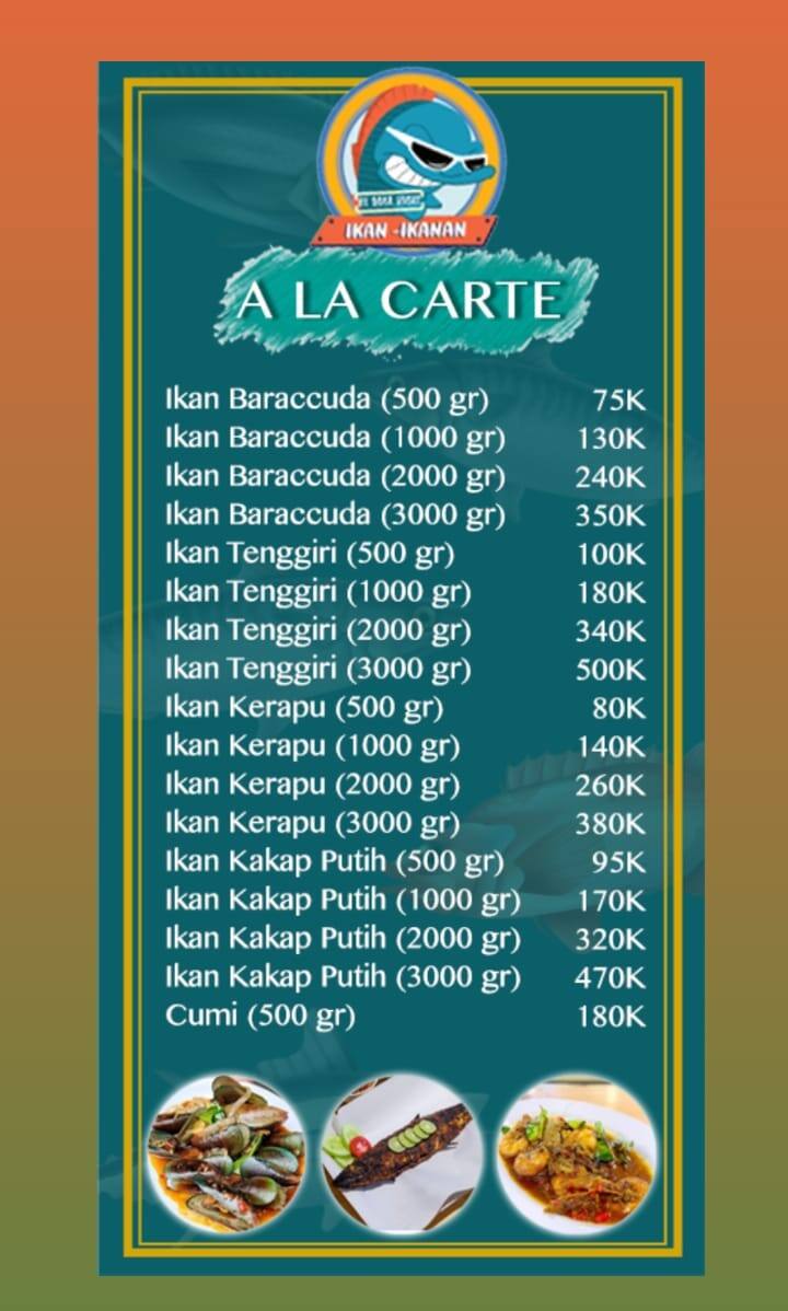 Menu at Ikan Ikanan restaurant, Central Jakarta