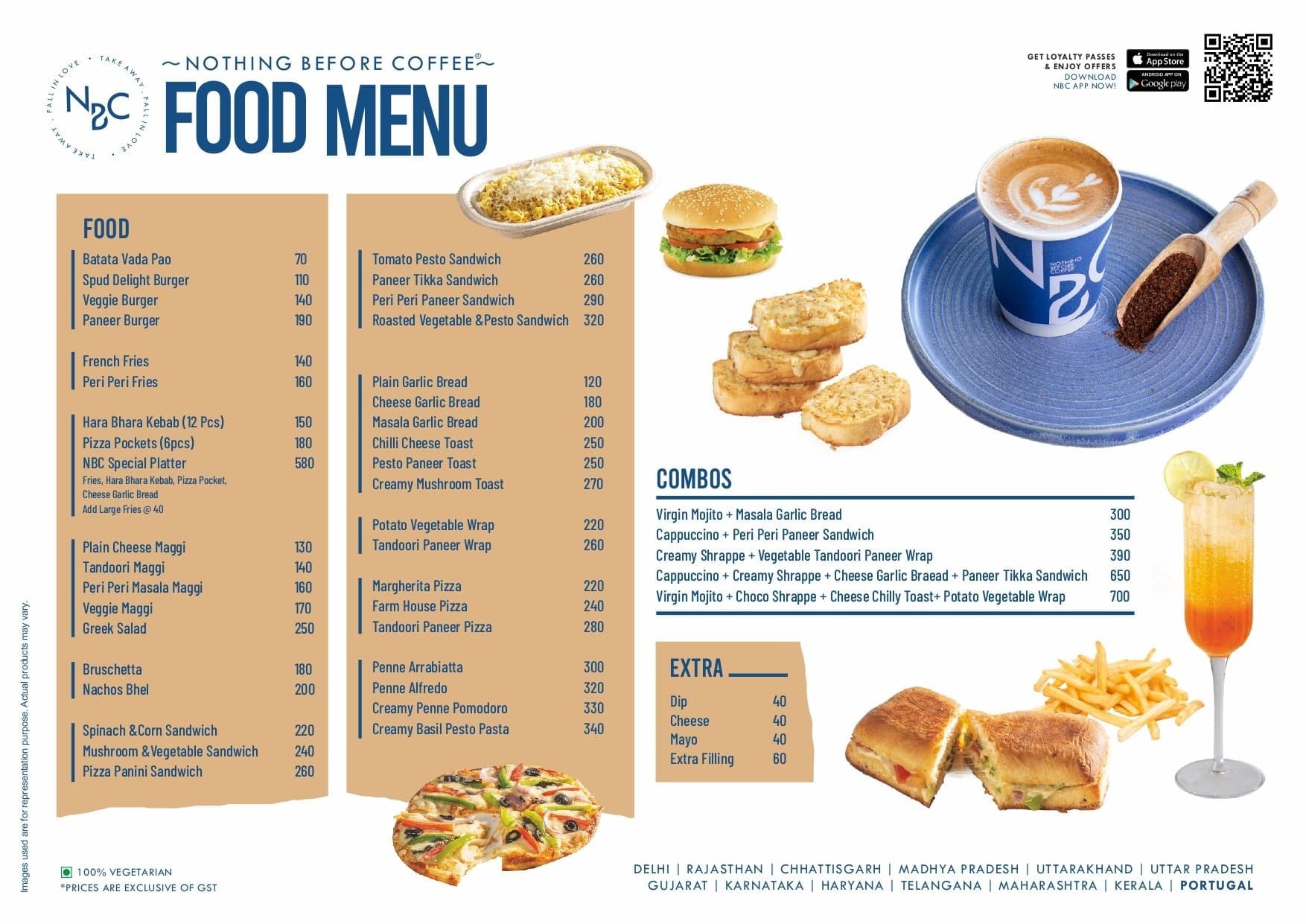 Menu of Nothing Before Coffee, Delhi University-GTB Nagar, New Delhi