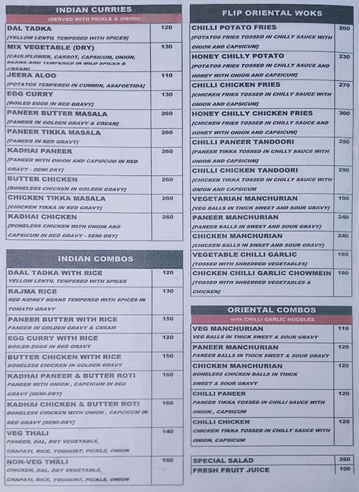Menu at THE FLIP CAFE, Noida, Shop No. 1