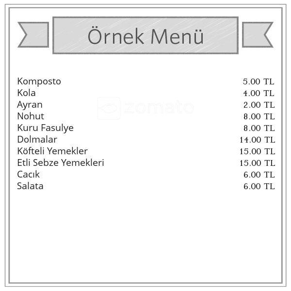 Menu at Özen Lokanta, Istanbul