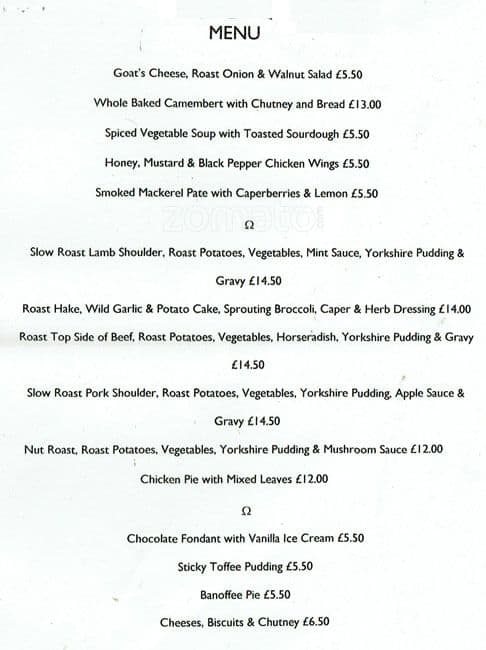 Menu at The Scolt Head pub & bar, London