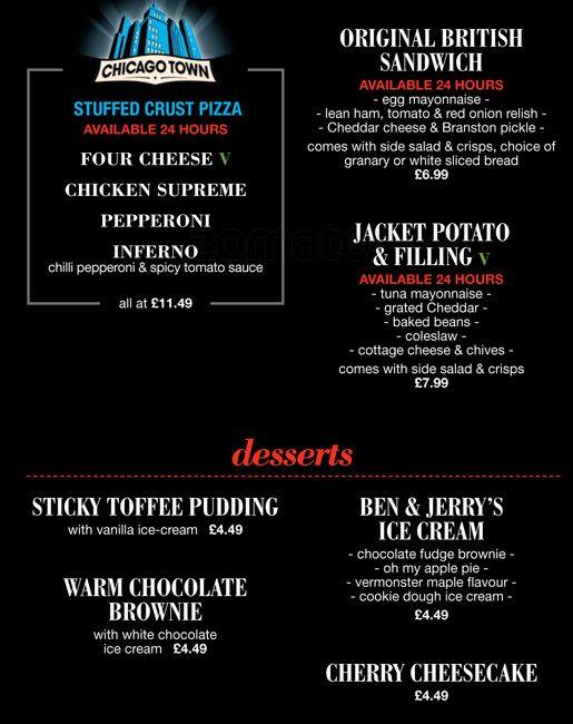 Menu at RBG @ Park Inn pub & bar, Manchester, Park Inn