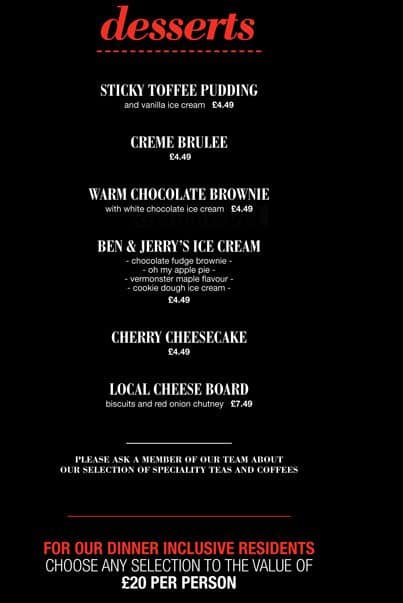 Menu at RBG @ Park Inn pub & bar, Manchester, Park Inn