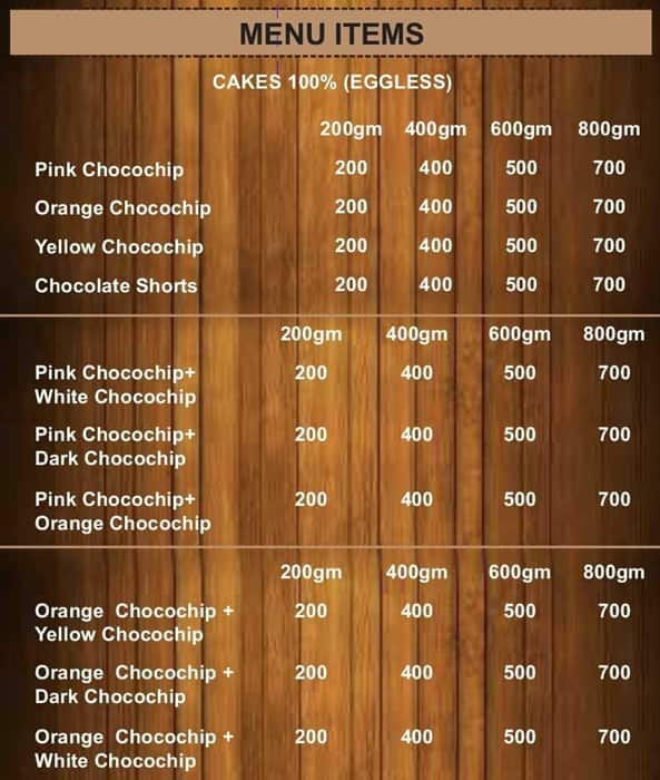 Menu of Shah Bakers & More, Uttam Nagar, New Delhi