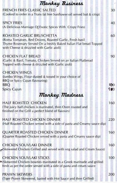 Menu at Grill Monkeys, Pune