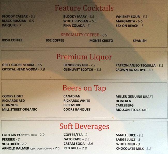 Menu au Gator Ted's Tap & Grill pub et bar, Burlington