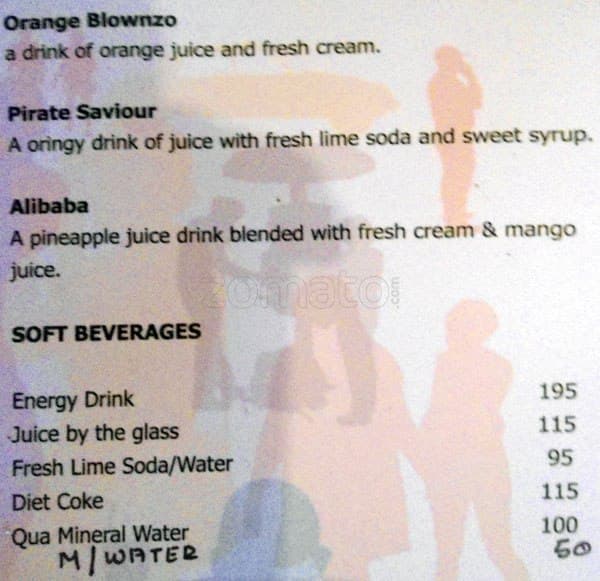 Menu at Peoples Cafe, Delhi