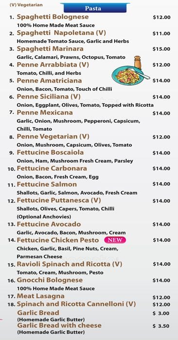 Carta del restaurante Bon Gusto, Petersham, 1/98-106 Audley St