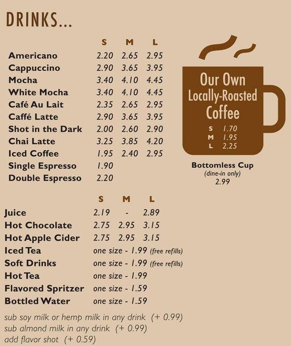 Menu at Highland Bakery, Atlanta, 655 Highland Ave NE