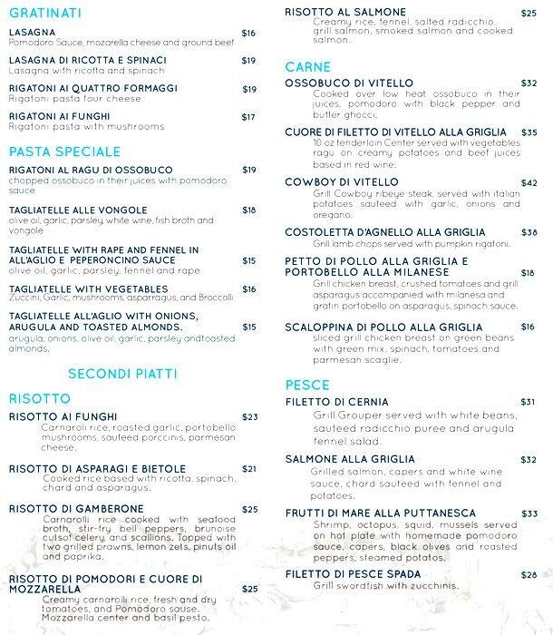 Menu at La Fontana Ristorante pizzeria, Doral, NW 74th St