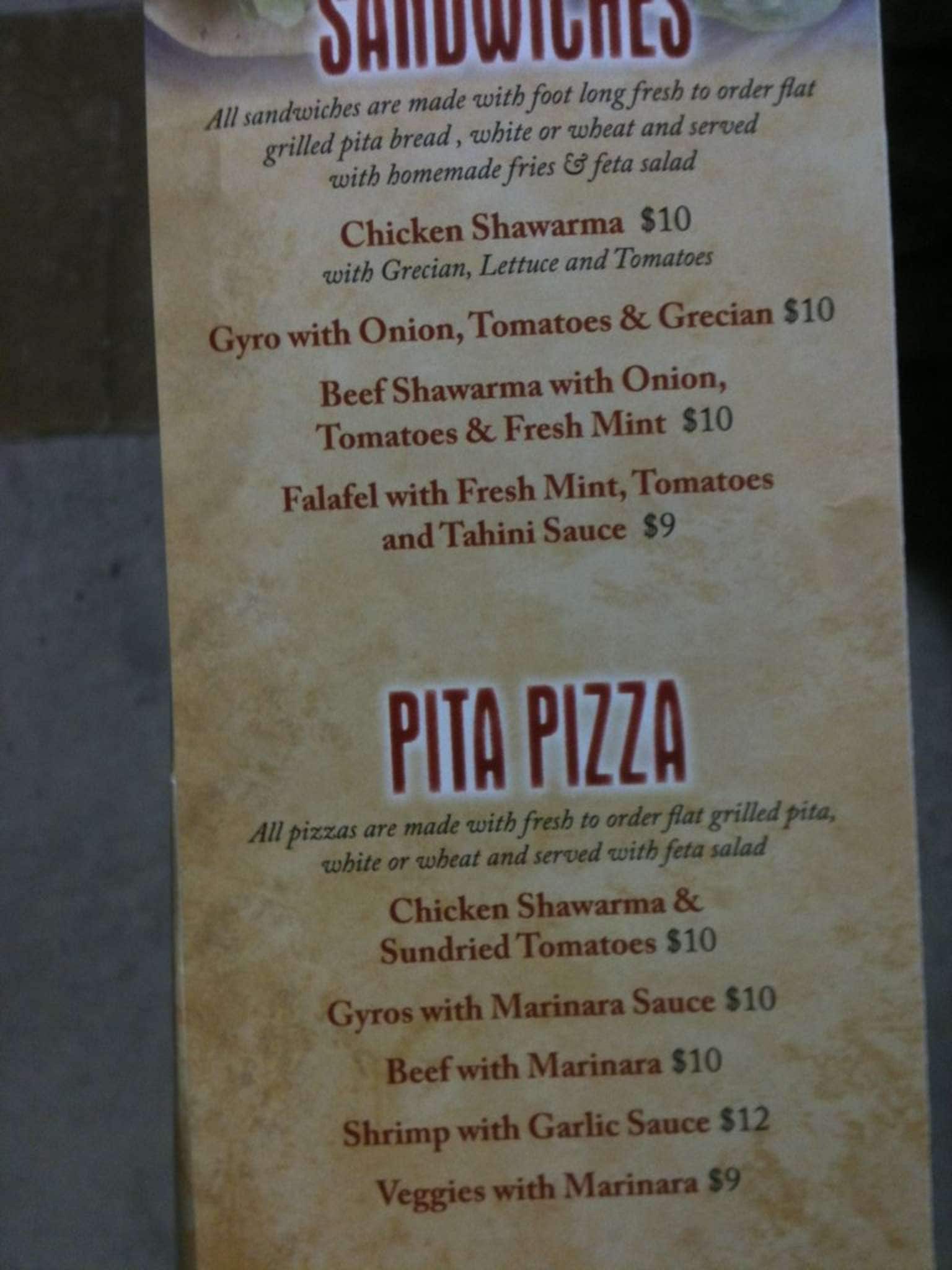 Menu at Roman's Cafe, Baton Rouge, Airline Hwy