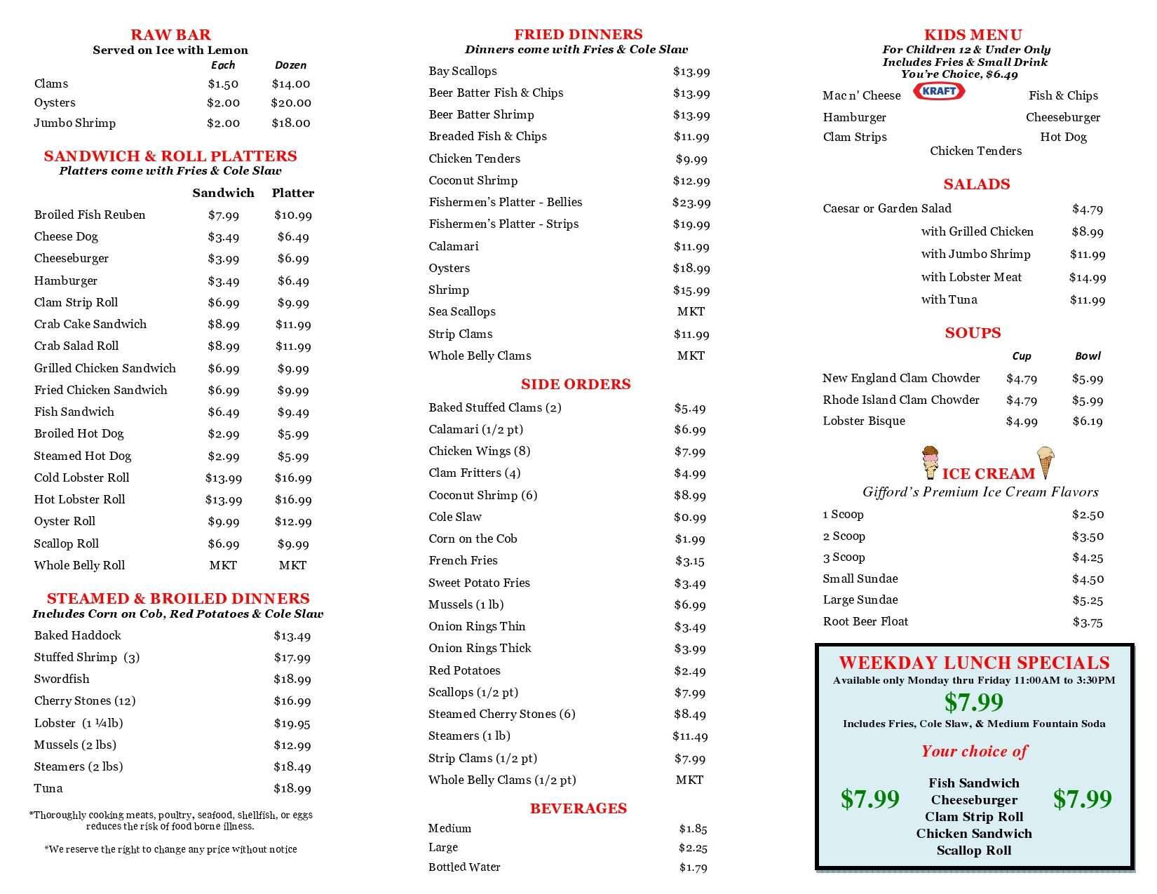 Menu at The Dock Restaurant, Waterford