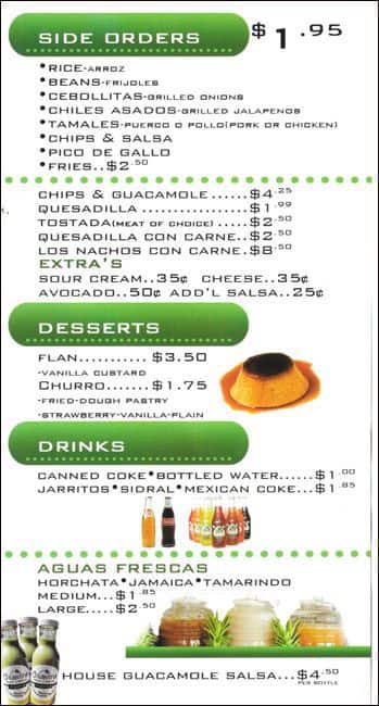 Cilantro Taco Grill Menu, Menu for Cilantro Taco Grill, O'hare, Chicago ...