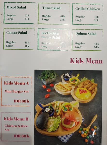 Menu at MOS Cafe, South Jakarta, Summitmas II Building