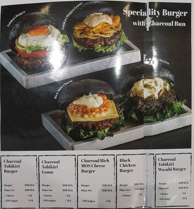 Menu at MOS Cafe, South Jakarta, Summitmas II Building