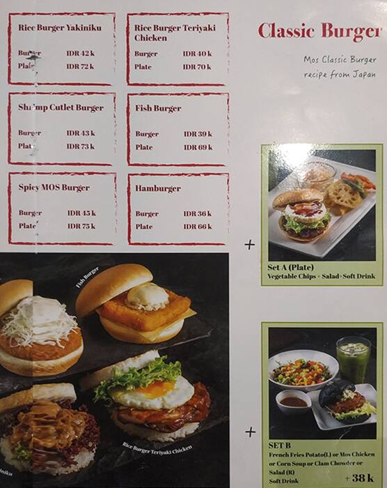 Menu at MOS Cafe, South Jakarta, Summitmas II Building