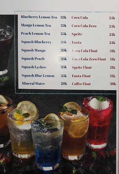 Menu at MOS Cafe, South Jakarta, Summitmas II Building