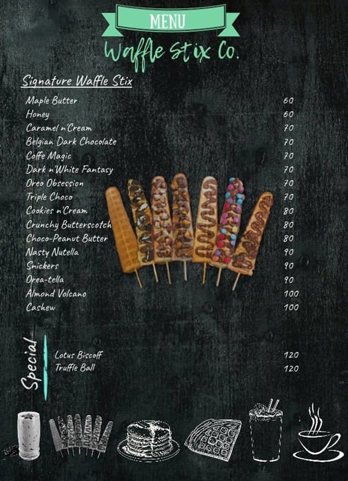Menu of Waffle Stix Co., Peringavu, Thrissur