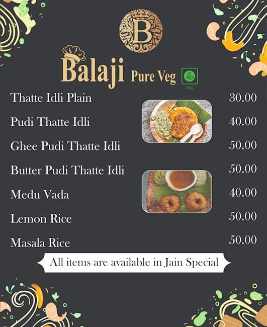 Menu of Balaji Pure Veg, Lower Parel, Mumbai
