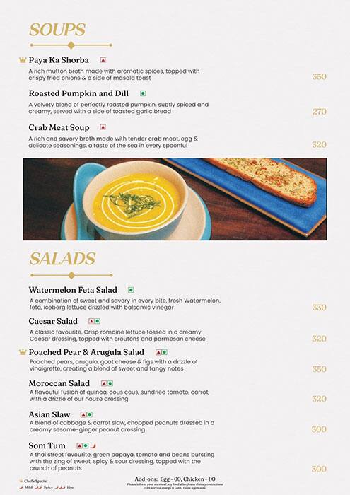 Menu of Sally By 1522, Hebbal, Bangalore
