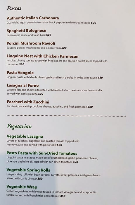Menu at Misto At Seda BGC restaurant, Taguig