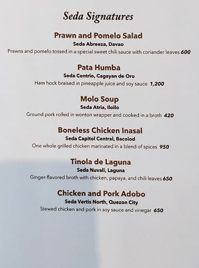 Menu at Misto At Seda BGC restaurant, Taguig